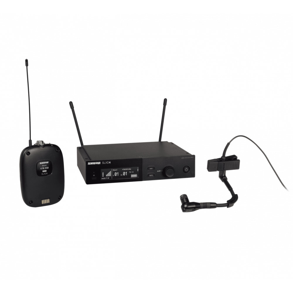 SHURE SLXD14-85 DIGITAL WIRELESS SYSTEM WITH WL185 CARDIOD LAVALIER ...